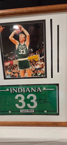 Larry Bird autographed Indiana license plate - framed with photo | eBay