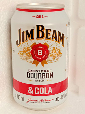 Empty JIM BEAM Can BOURBON & COLA 330 ml. Netherlands 2023 Bottom Open ...
