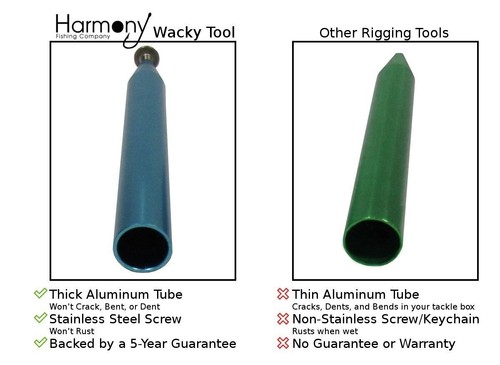 Wacky Rig O-Ring Tool for Senkos & Stick Baits (w/ 10 Green Pumpkin O ...