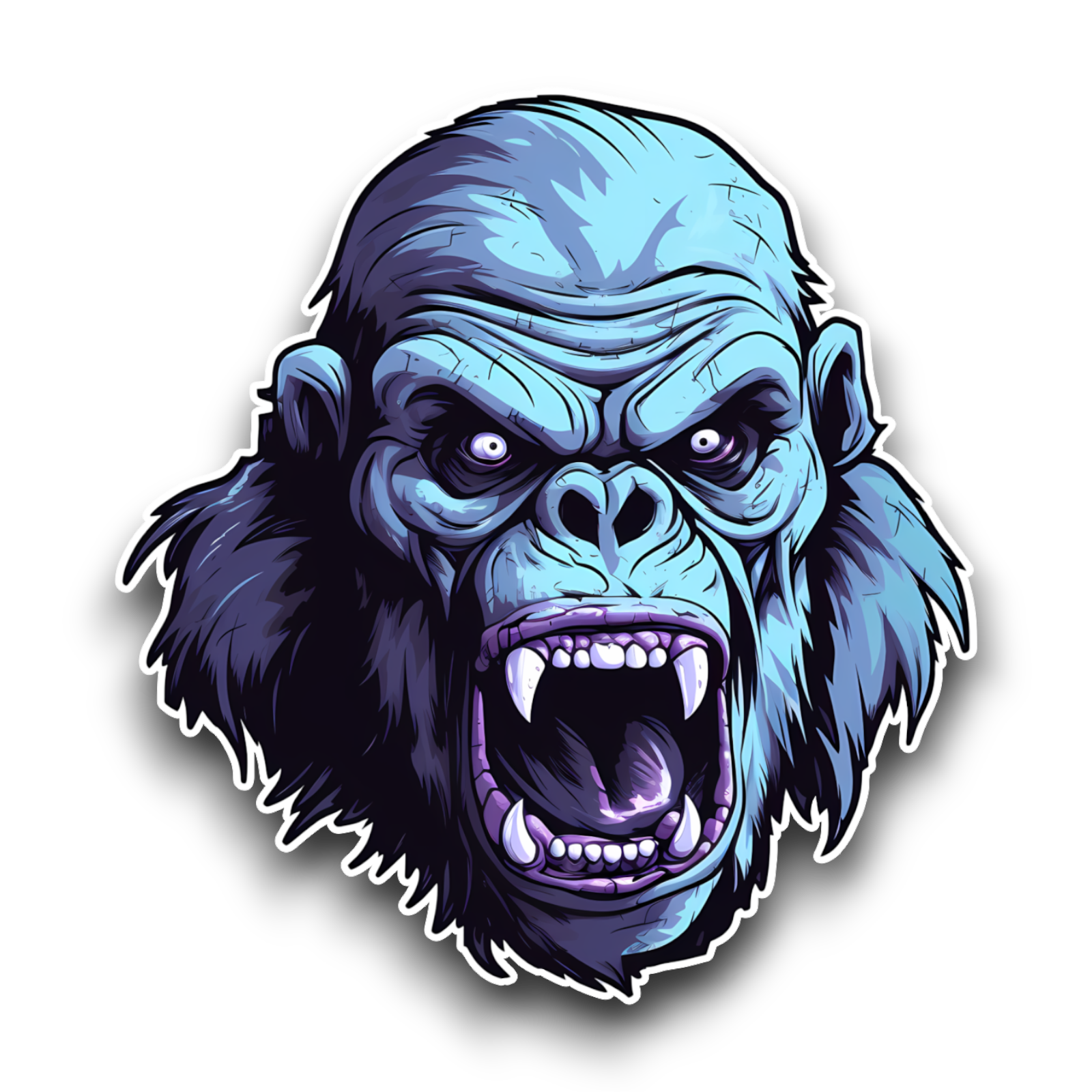 Zombie Gorilla Head Animal Vinyl Sticker Decal For Car Laptop Window ...