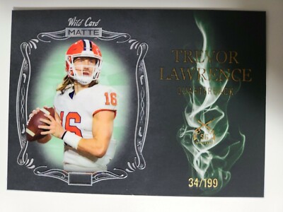 2021 Wild Card Matte Trevor Lawrence BLACK RC SMOKING GUNS 34/199 card ...