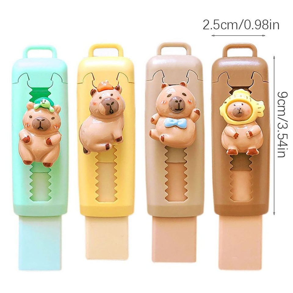 Cartoon Capybara Pencil Eraser Stationery Rubber Eraser Pencil Wiping ...