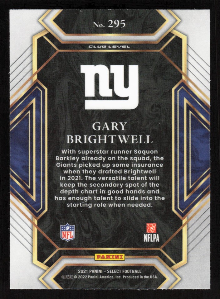 2021 Panini Select #295 Gary Brightwell Card TCCCX | eBay