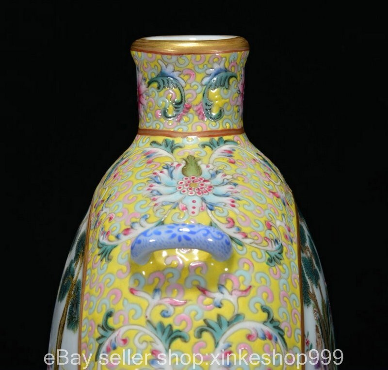 9.2" Old Chinese Qianlong Marked Fencai Porcelain 8 Immortals Flat ...