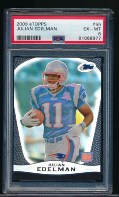 2009 Topps eTopps #55 Julian Edelman rookie rc PSA 6 looks way better ...