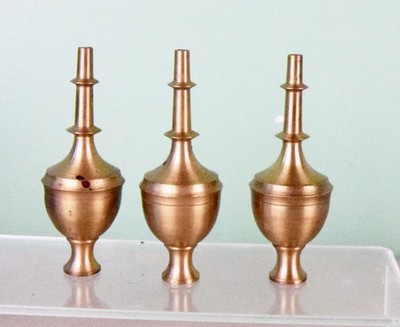 Set of Three Matching Original Pillar & Scroll Finials, Hollow, Seamed ...