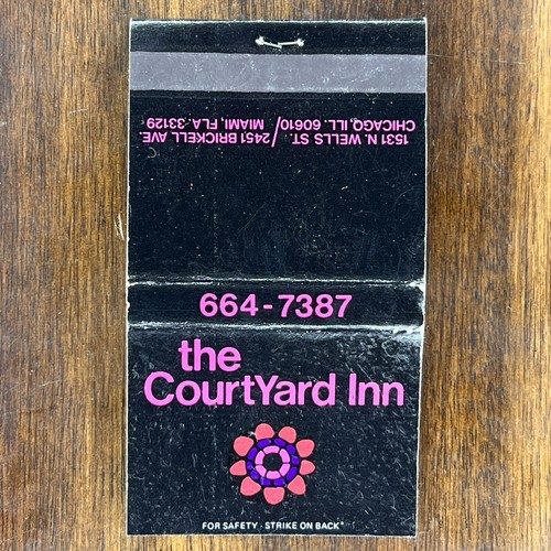 Vintage Matchbook The CourtYard Inn Hotel Chicago IL Miami FL Matches ...