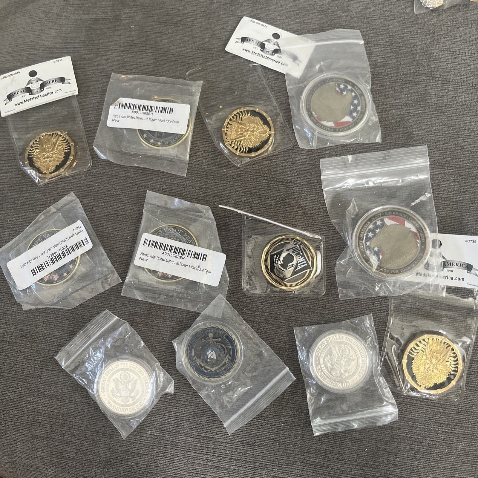 Lot of 12 Assortment Military Challenge Coins | eBay