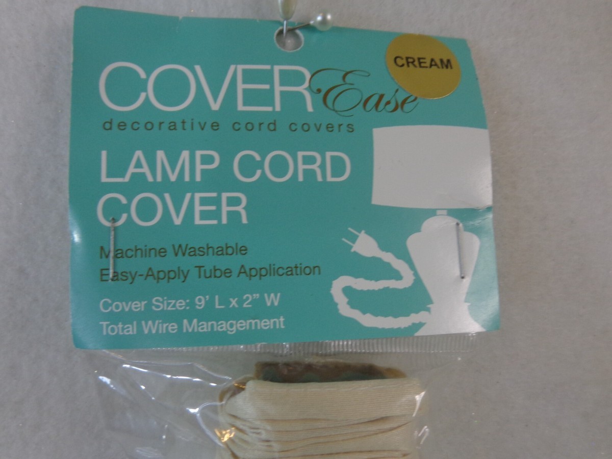 Lamp Fabric Cord Covers Fabric Cord Cover White ELFCAB 2 Packs