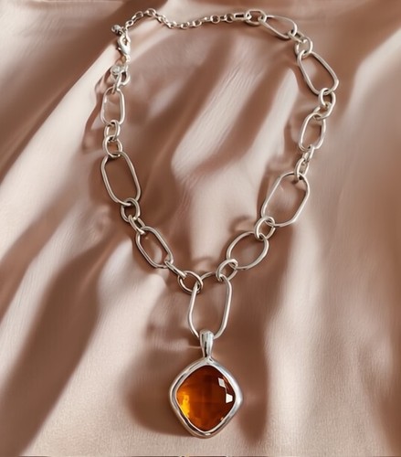 Joan Rivers Necklace with Multiple Stones on a Silver Tone Pendant ...