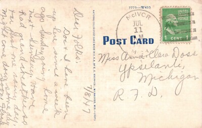 DPO McIvor Cancel Sand Lake Iosco County Michigan Postcard M493 | eBay