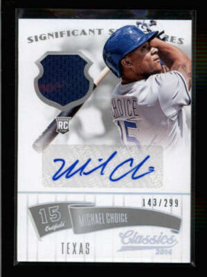 MICHAEL CHOICE 2014 CLASSICS ROOKIE USED JERSEY AUTOGRAPH AUTO #143/299 ...