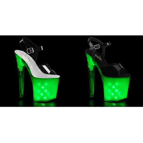 Pleaser 8" Heel 4" Pf Led Illuminated Ankle Strap Adult Women Sandals ...