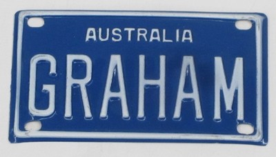 GRAHAM NOVELTY NAME MINI TIN AUSTRALIAN LICENSE NUMBER PLATE | eBay