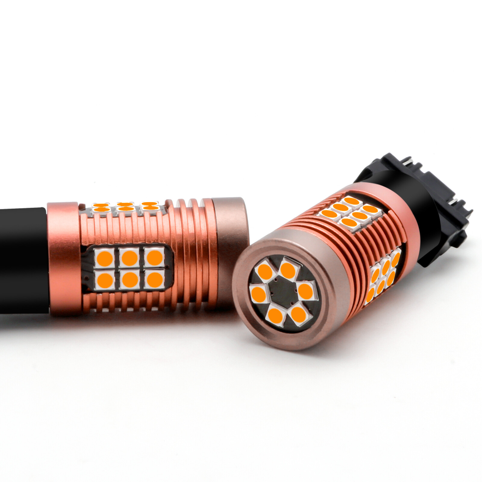 30-SMD Amber 3157 3057 4057 Super Bright LED Turn Signal Light Bulbs ...