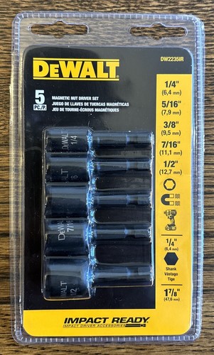 DEWALT DW2235IR 5-Piece IMPACT READY Magnetic Nutsetter Set | eBay