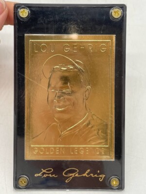 Lou Gehrig 1994 Golden Legends 22kt Gold Plated Card New York Yankees ...