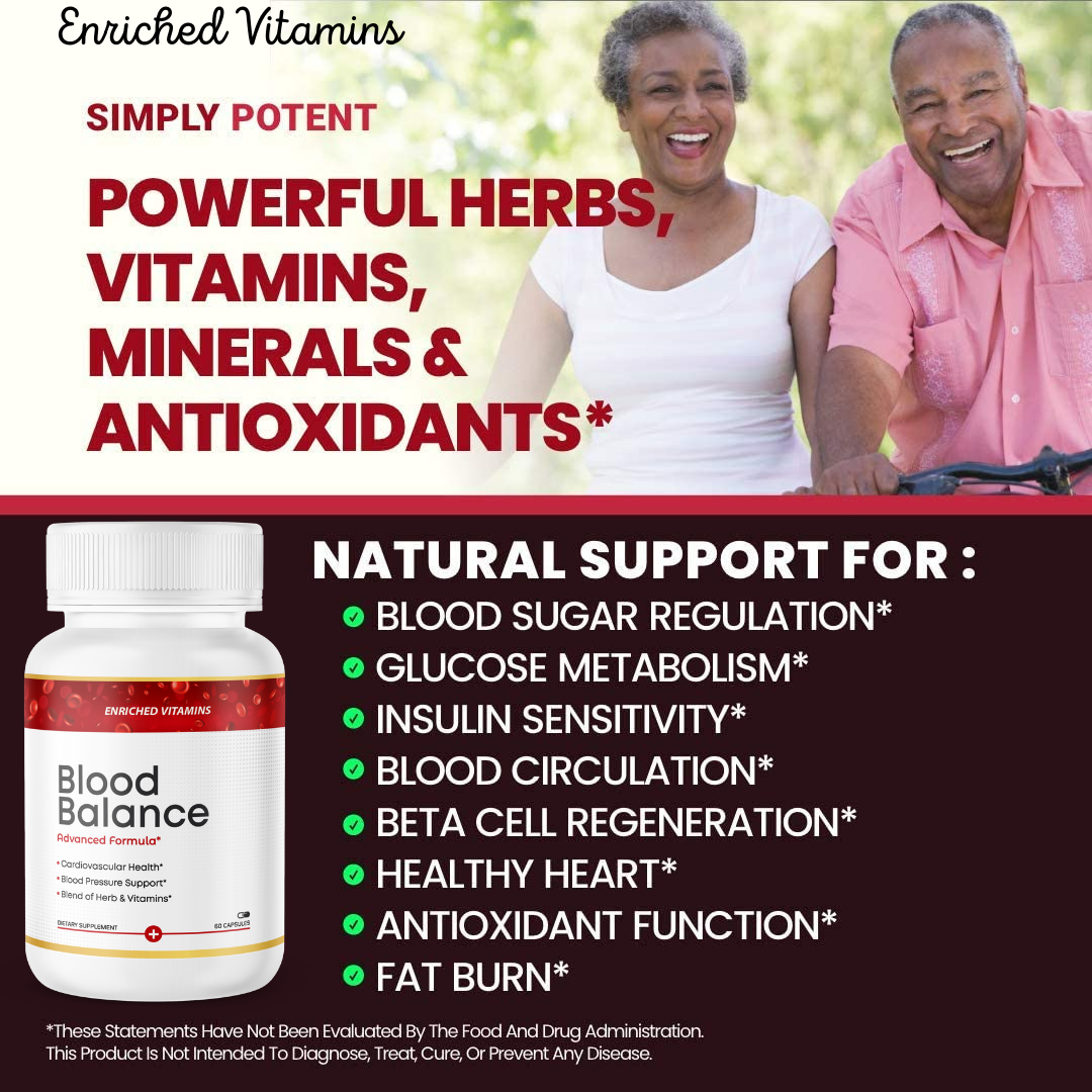 Blood Balance Formula All Natural Cardiovascular Support (1 BOTTLE 60 ...
