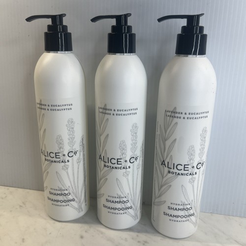 (3) Alice + Co Botanicals Hydrating Shampoo Lavender & Eucalyptus 12oz ...