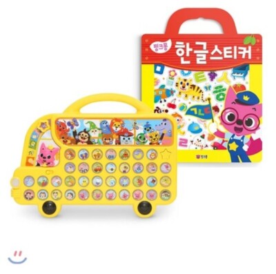 Pinkfong Learning Korean HANGUL Bus Play Toy / Korean Hangul Stickers 2 ...