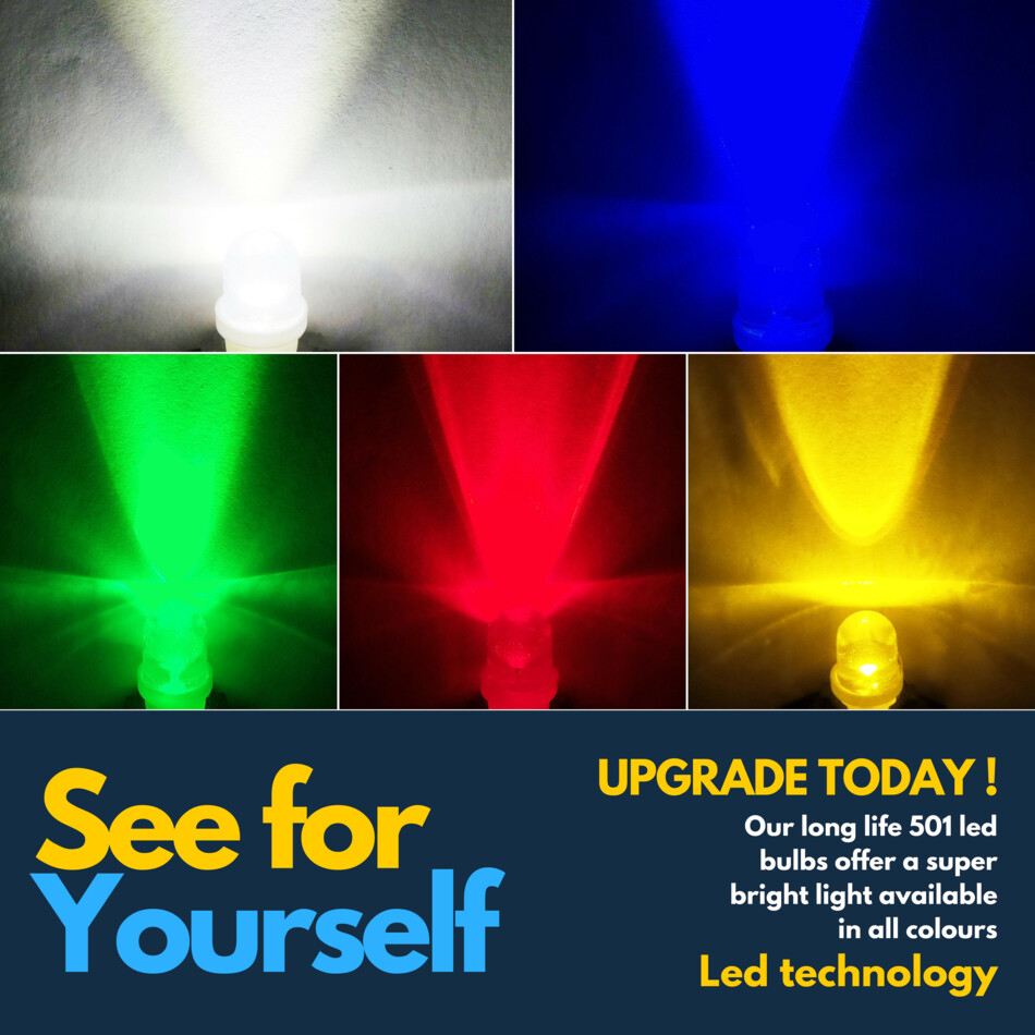 501 Led Xenon Super White High Power T10 W5w 194 Capless Side Light ...