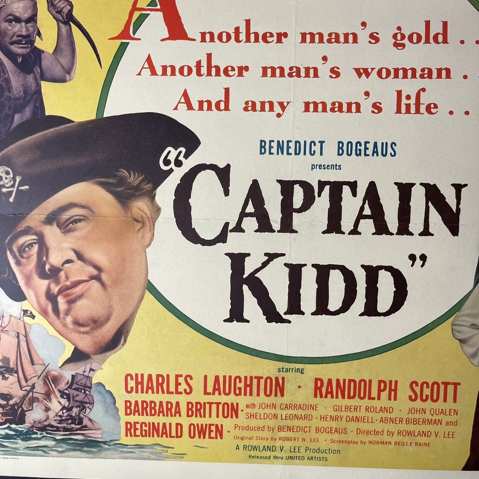 Captain Kidd - Original 1945 Movie Poster - Randolph Scott - 22" x 28 ...