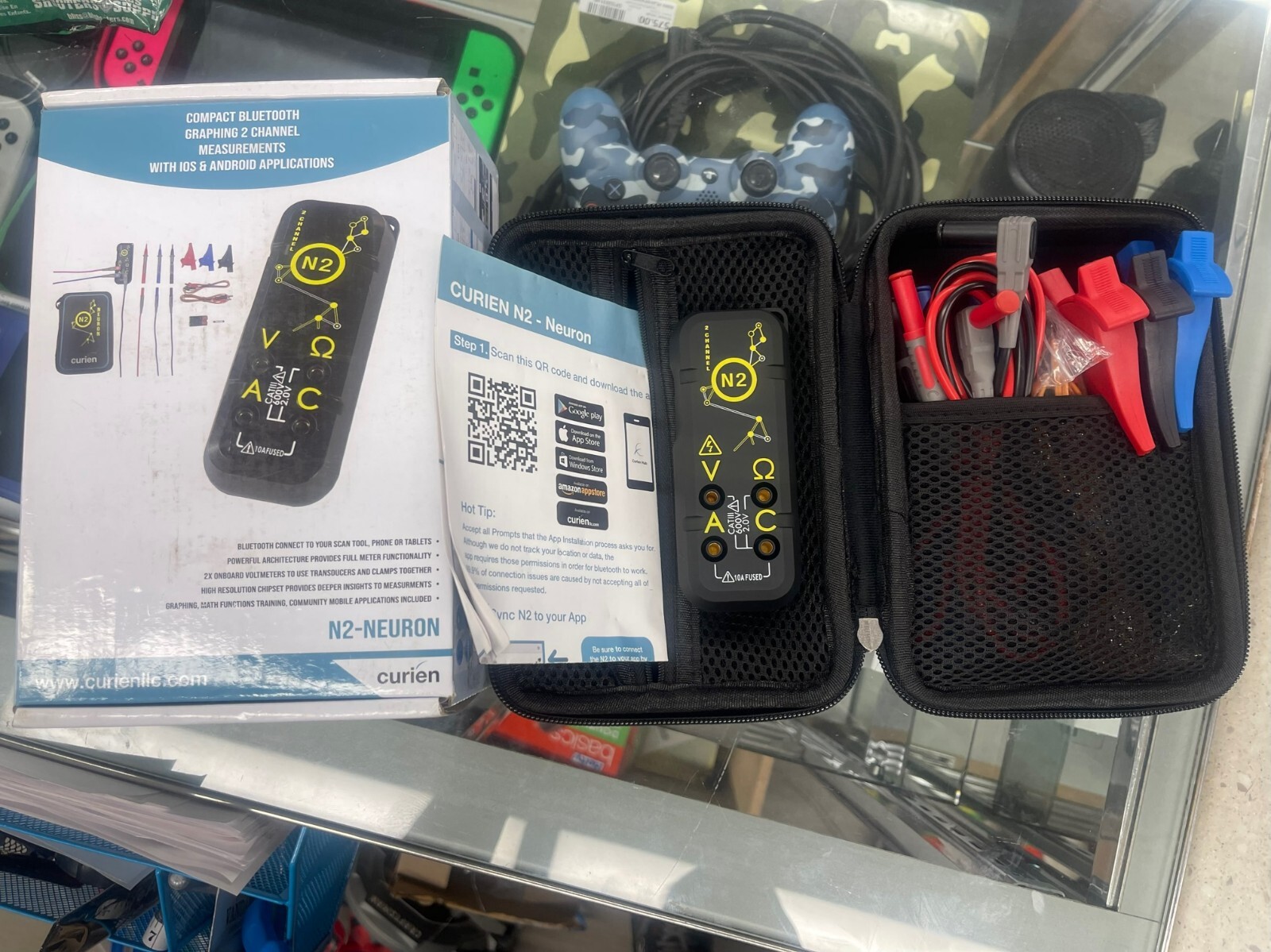 Curien N2 Neuron 2-Channel Graphing Bluetooth Multimeter w/ Accessories ...