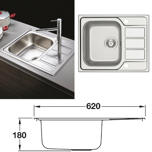 Pyramis Athena Sink Single / 1.5 Bowl With Drainer Kitchen Sinks ...