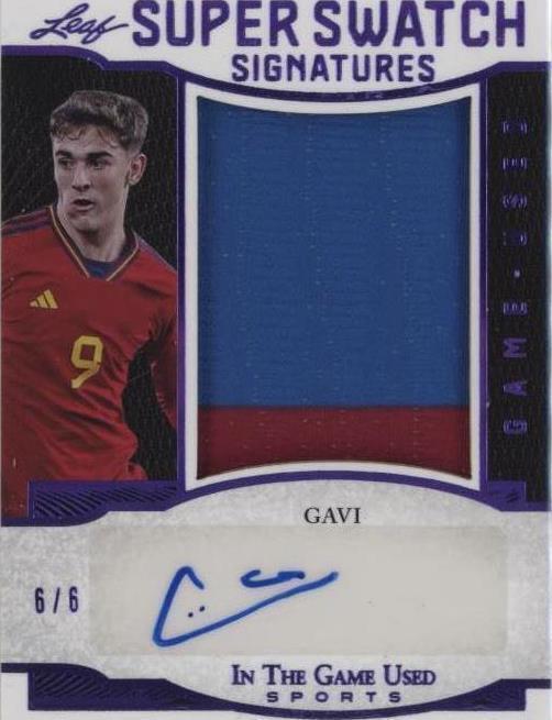 2024 Leaf in the Game Used Sports - Super Swatch Signatures Gavi #SWS ...