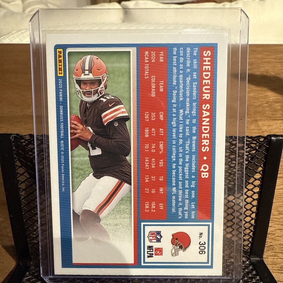 2025 Panini Donruss - Rated Rookie Shedeur Sanders #306 Press Proof Red ...