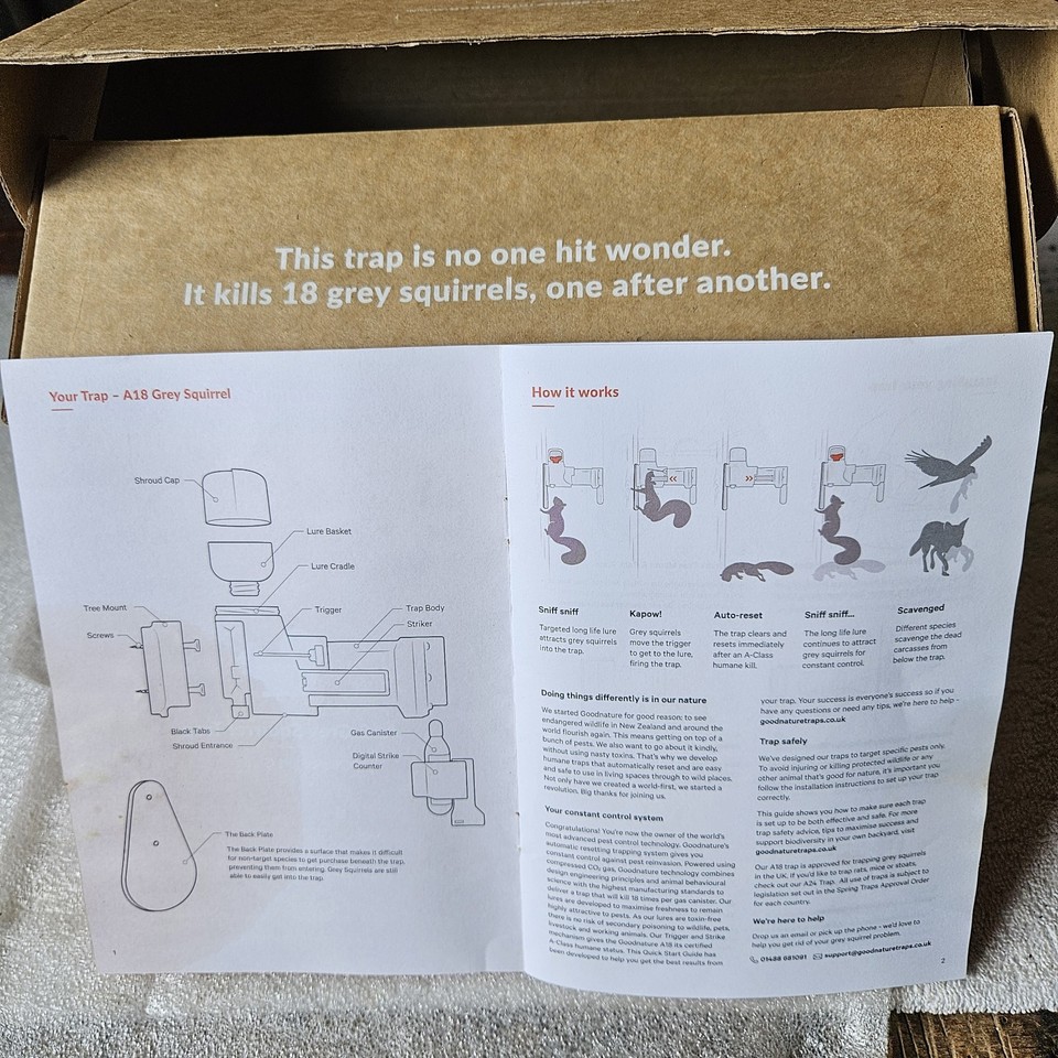 Good Nature A18 CO2 Trap Grey Squirrel Toxin-Free Pest Control | eBay UK