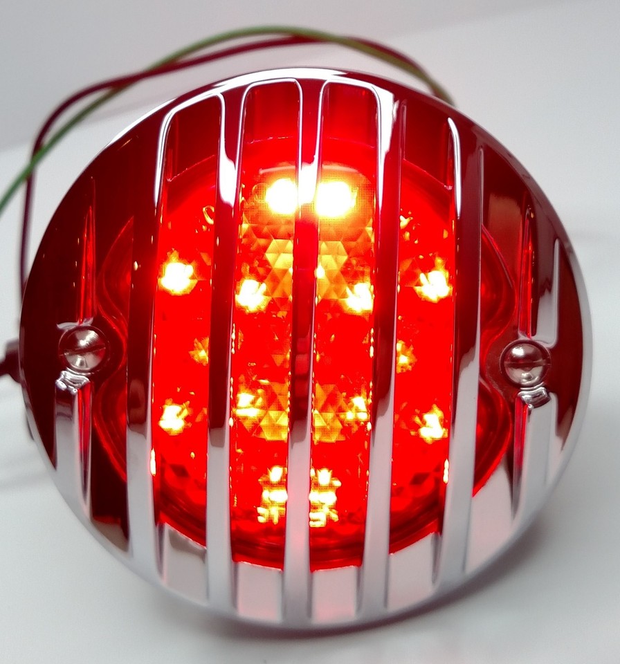 1933-36 Ford Car LED Tail Light - LH Chrome Metal Grille Bezel 12V LEFT ...