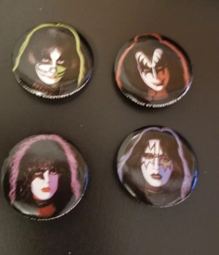 Kiss Music Band Button Pins Set Pack of 4 Buttons Rock N Roll ...