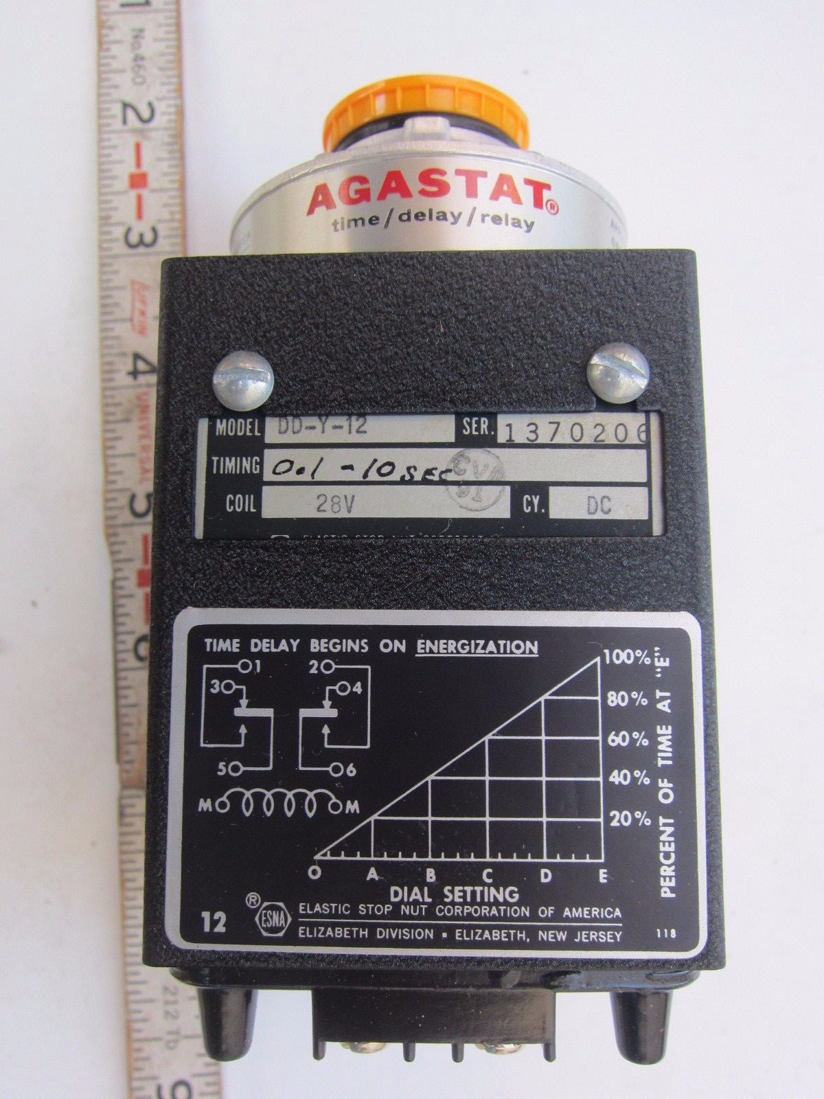 Agastat DD-Y-12 0.1-10 Sec Delay 28VDC Coil Time Delay Relay, New | eBay