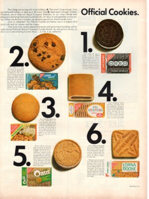 Vintage advertising print FOOD NABISCO Official Cookies Two Things ...