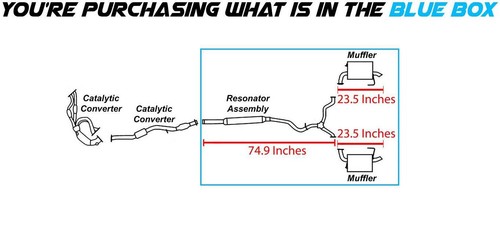 Resonator Pipe Muffler Exhaust System Kit Fits: 2005-2009 Subaru ...