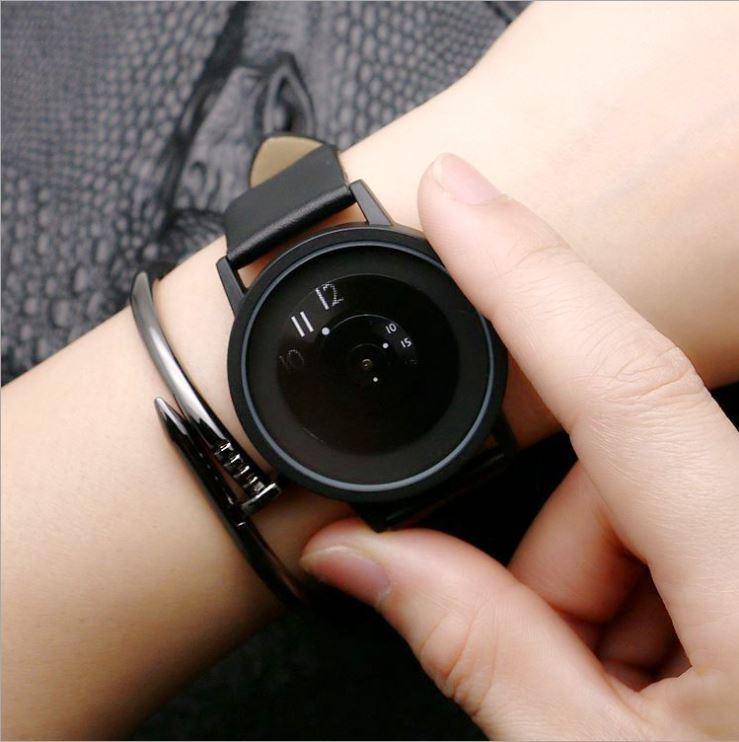 Modern Novelty Creative Steel Wrist Watch with Fading Numbers Leather ...