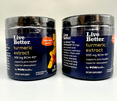 Live Better Turmeric Extract, 500mg, 30 Capsules x 2PK Exp 4/24+ | eBay