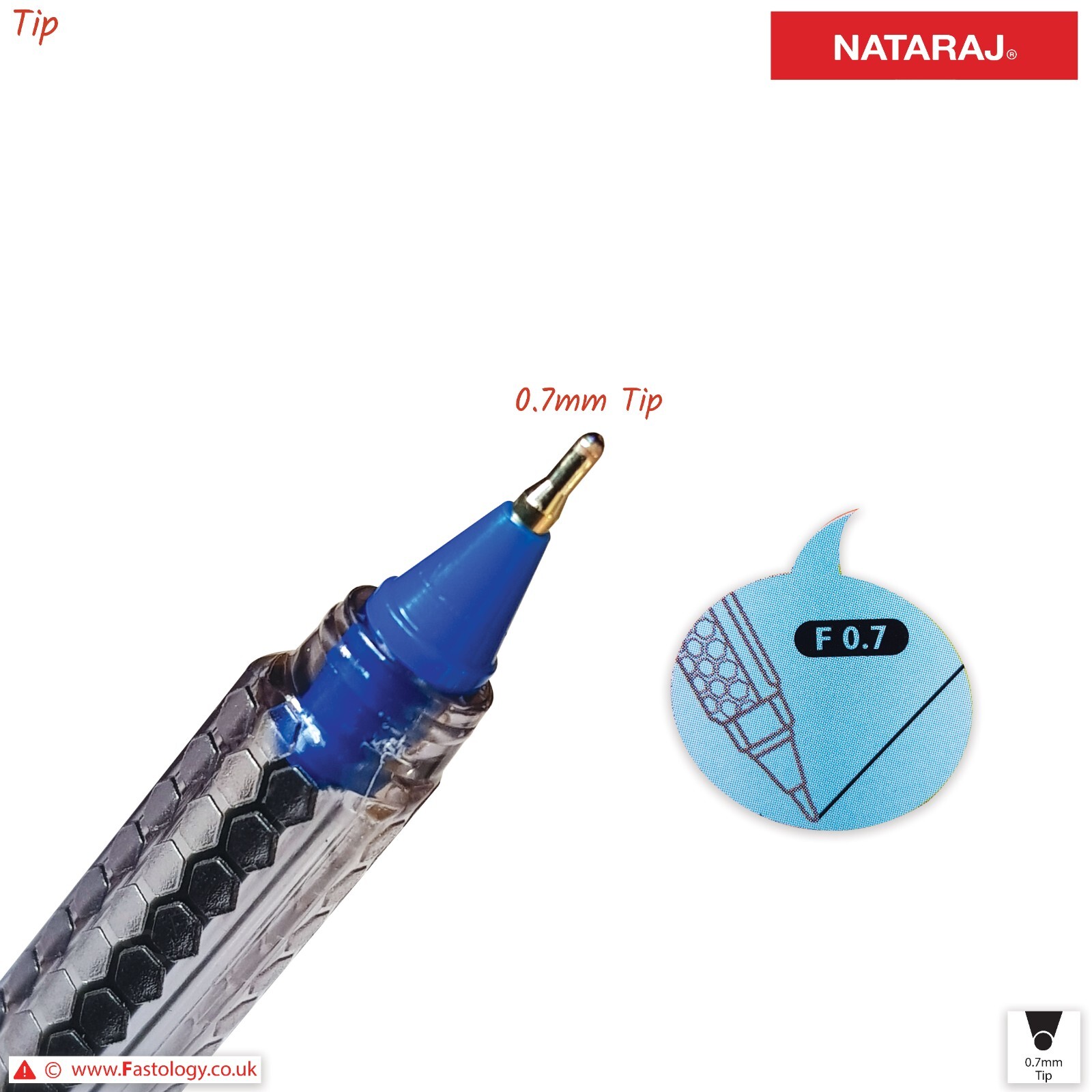 BLACK BLUE Ballpoint Pens 0.7mm Fine Point NATARAJ 621Fine Biro Writing ...