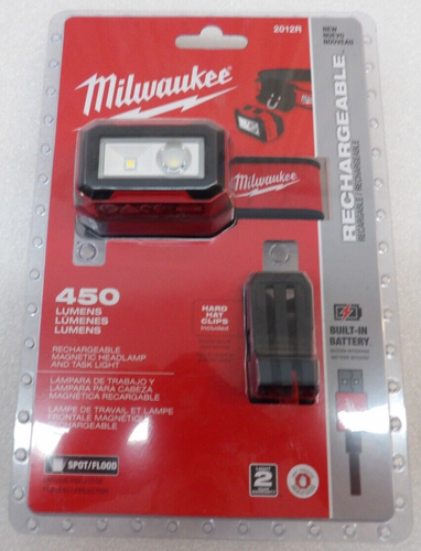 Milwaukee 2012R 450 lm Rechargeable Magnetic Headlamp - Red (2012R) for ...