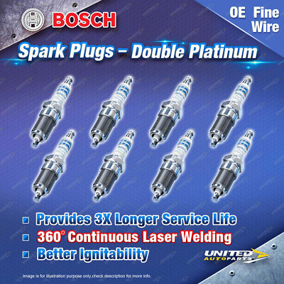 8 x Bosch Double Platinum Spark Plugs for Mercedes Benz E500 211 T ...