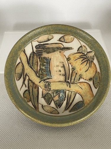 Australian SPRINGMOUNT Studio Pottery Kookaburra Trinket Dish Plate ...