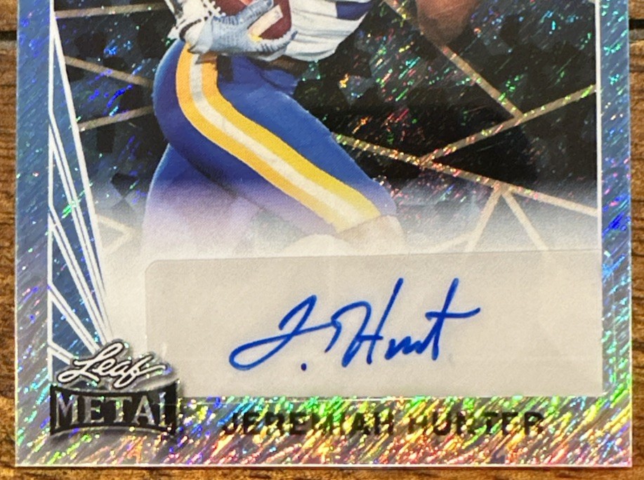 Washington Huskies Jeremiah Hunter Blue Shimmer Autograph Leaf Metal #/20 | eBay