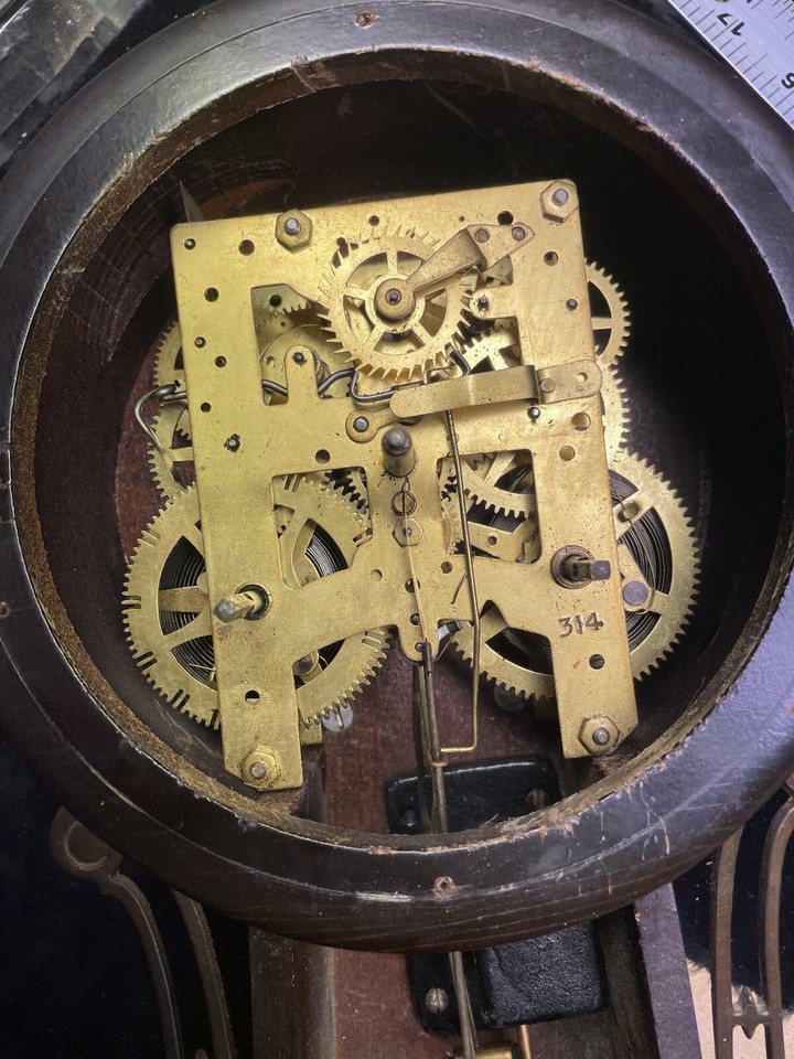 (B25) 30" New Haven Clock Co "WHITNEY" Banjo Wall Clock 8 Day 1/2 Hour ...