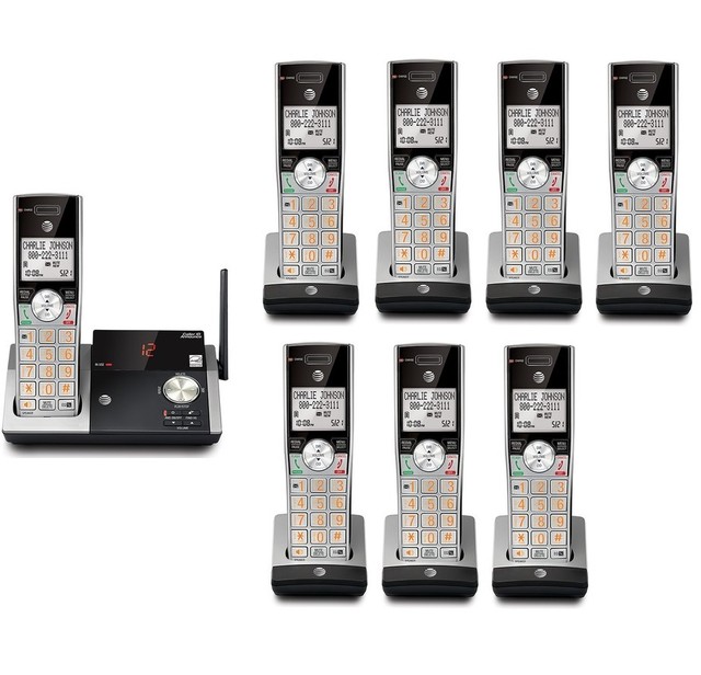 AT&T Cl82515 DECT 6.0 Cordless Call Announce Push to Talk Phone System ...