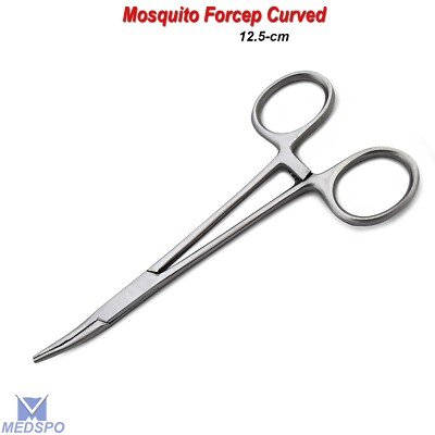 Hemostat Mosquito Fishing Forceps Curved Dental Tissue Locking Clamps ...
