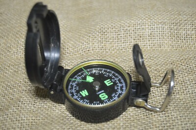 Vintage Engineer Directional Compass, Black w/Green Letters | eBay