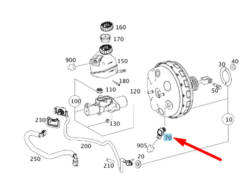 NEW MB E W212 BRAKE UNIT VACUUM SENSOR PRESSURE SENSOR A0065422518 ...