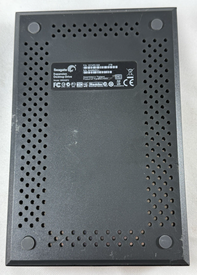 Seagate Expansion Desktop External Hard Drive 2TB SRD00F2 Untested No ...