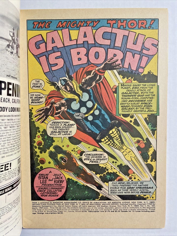 Thor #162 F/VF 1969 Marvel Comics Galactus Kirby | eBay